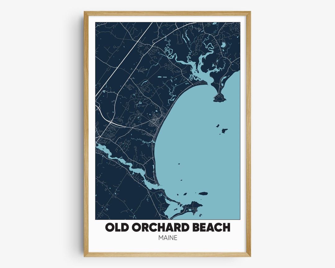 Old Orchard Beach Map Print, Maine Wall Art, Old Orchard Beach ME ...