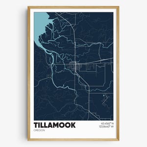 Tillamook OR Map Print, Oregon Wall Art, Tillamook OR Poster - Etsy