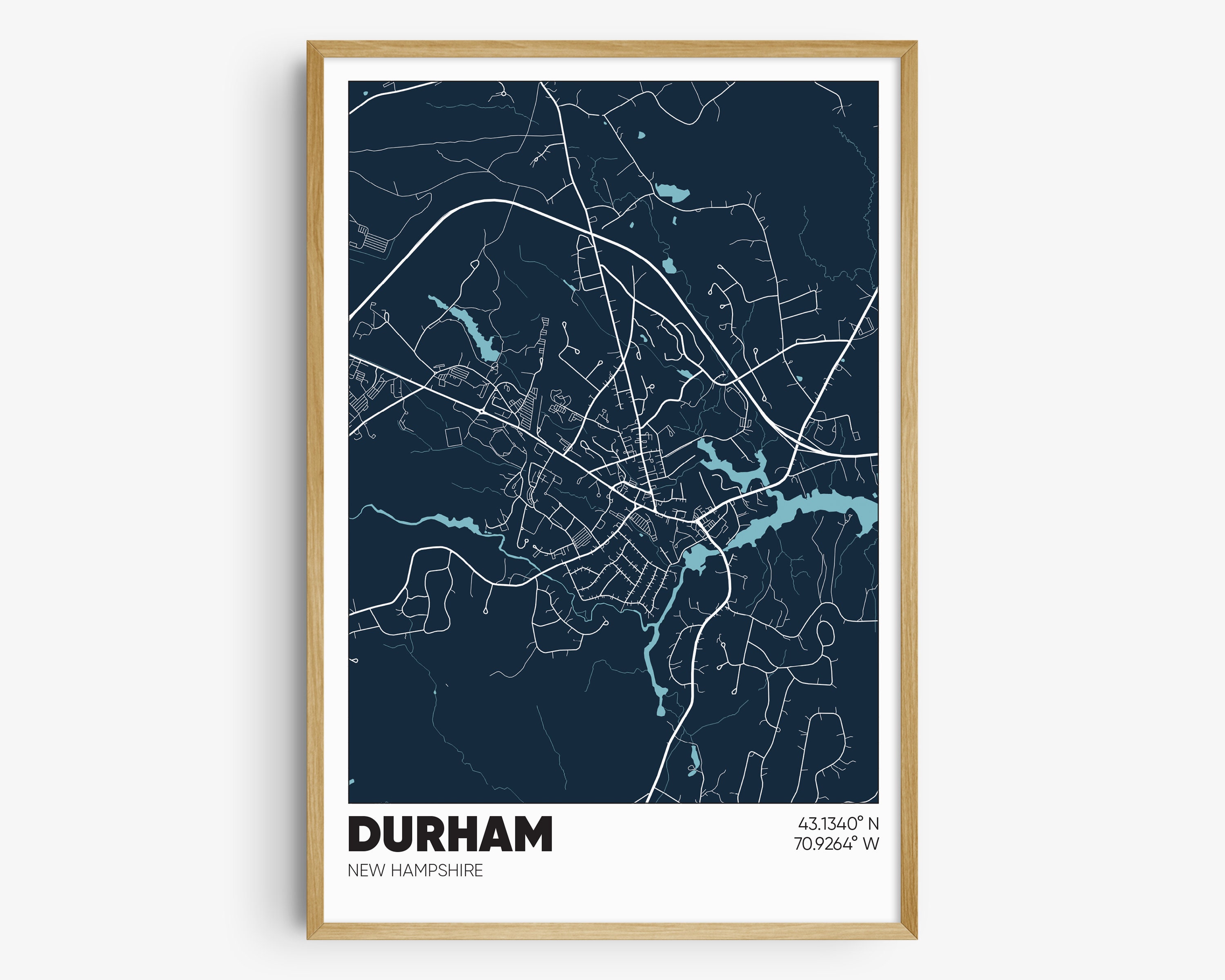 Durham NH Map Print, New Hampshire Poster, Durham NH Wall Art - Etsy