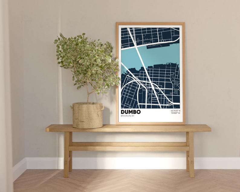 Dumbo Brooklyn Map Print, New York City Wall Art, NYC Neighborhood ...