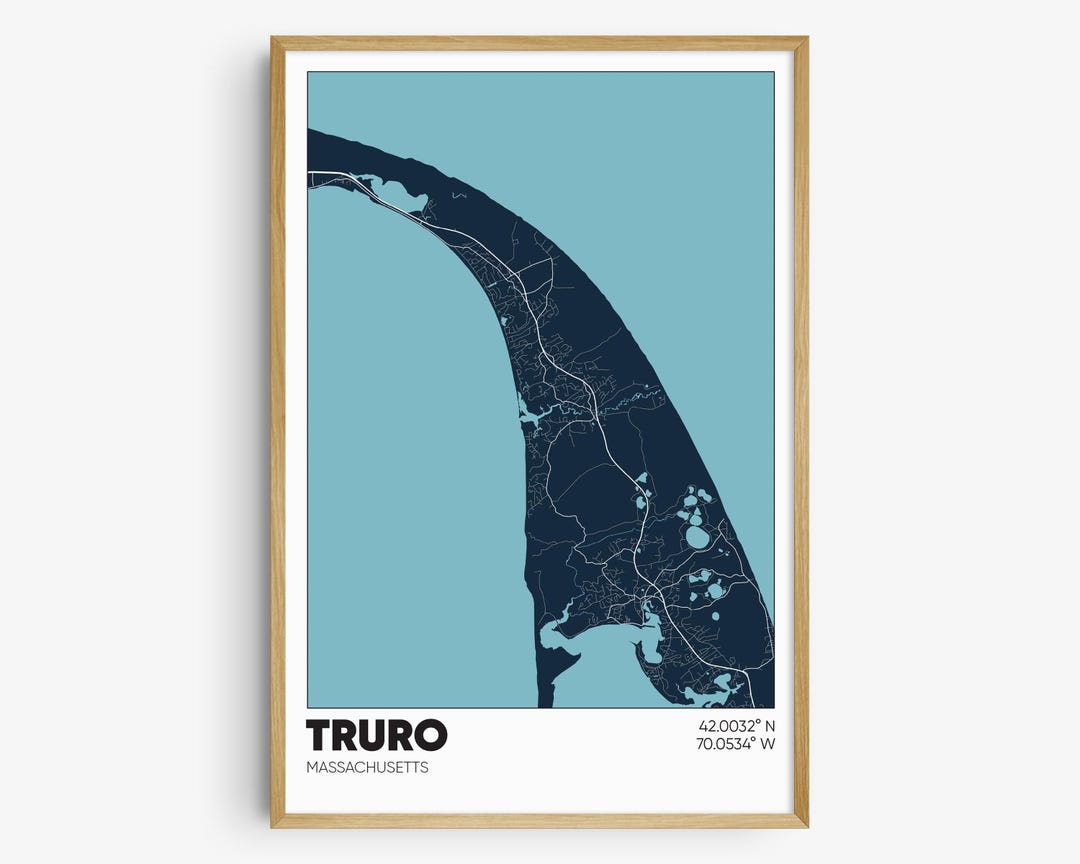 Truro MA Map Print, Cape Cod Wall Art, Truro Massachusetts Poster - Etsy