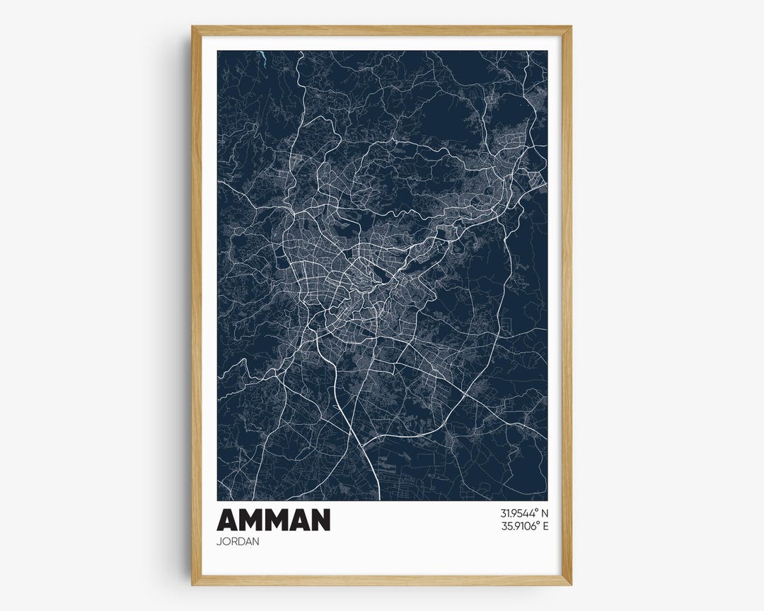 Amman Map Print, Jordan Wall Art, Amman Jordan Poster - Etsy