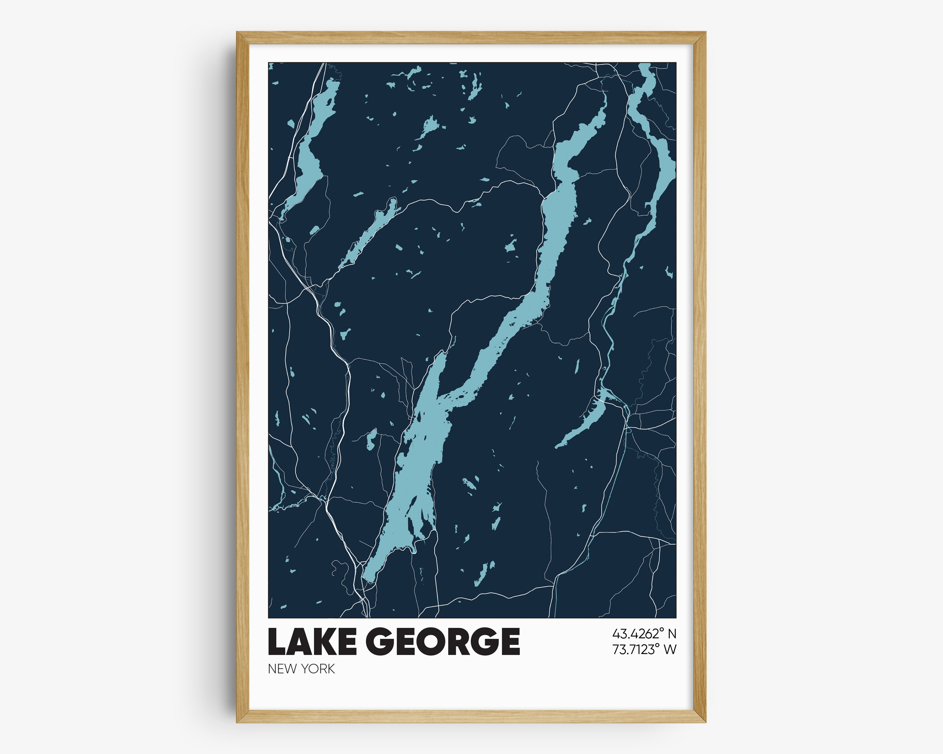 Lake George Map Print, New York Wall Art, Lake George NY Poster - Etsy