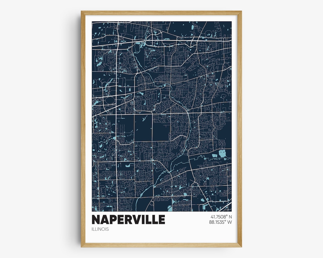 Naperville Map Print, Illinois Wall Art, Naperville IL Poster - Etsy