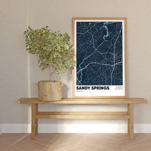 Sandy Springs Map Print, Georgia Wall Art, Sandy Springs GA Poster - Etsy