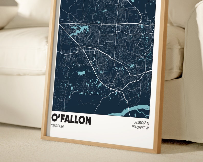 O'fallon Map Print, Missouri Wall Art, O'fallon MO Poster - Etsy