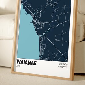 Waianae HI Map Print, Oahu Wall Art, Waianae Hawaii Poster - Etsy