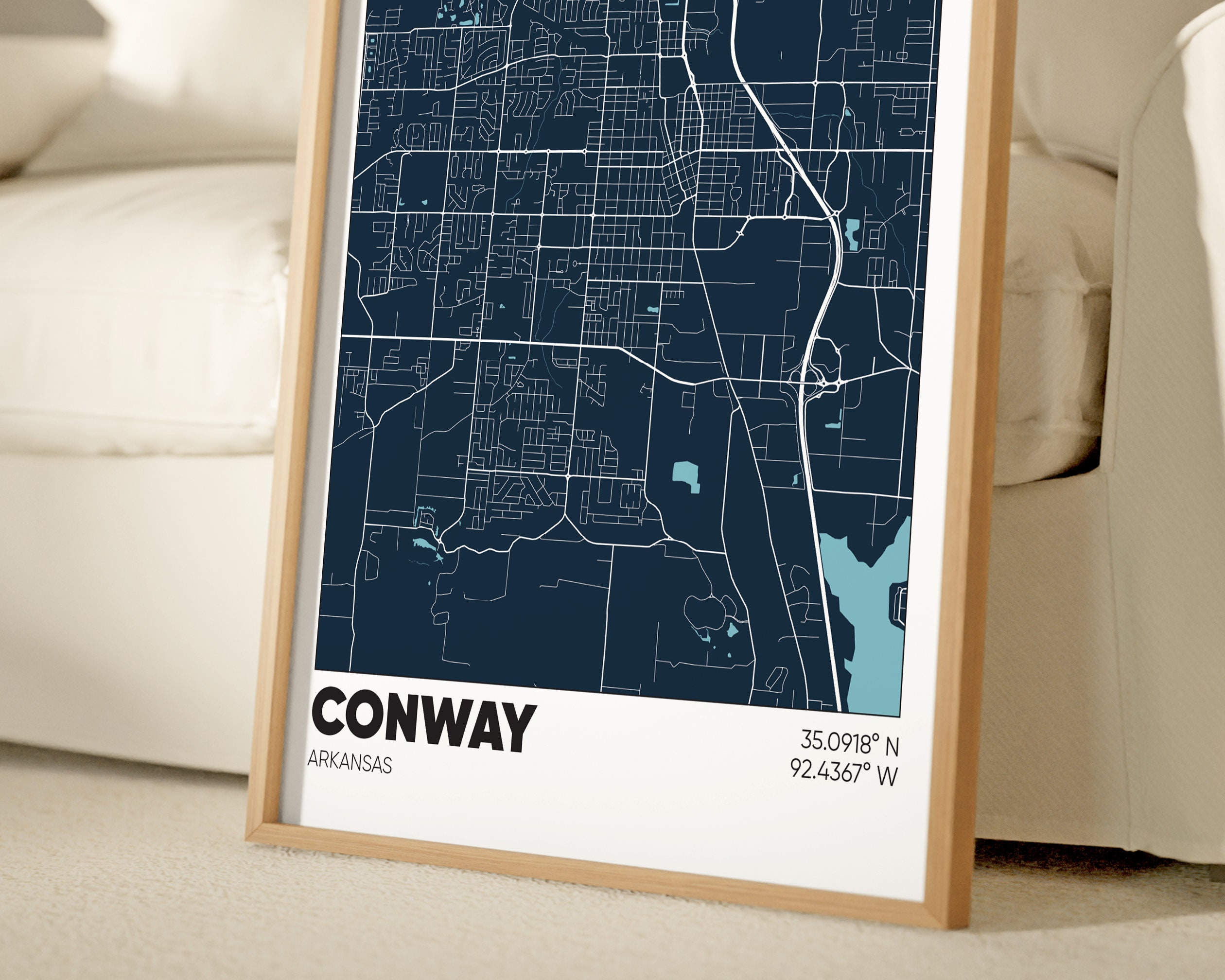 Conway Map Print, Arkansas Wall Art, Conway AR Poster - Etsy