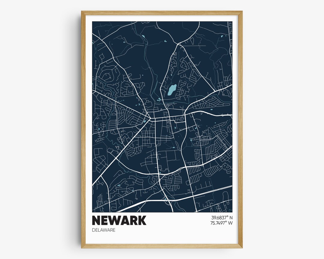 Newark Delaware Map Print, Delaware Wall Art, Newark DE Poster ...