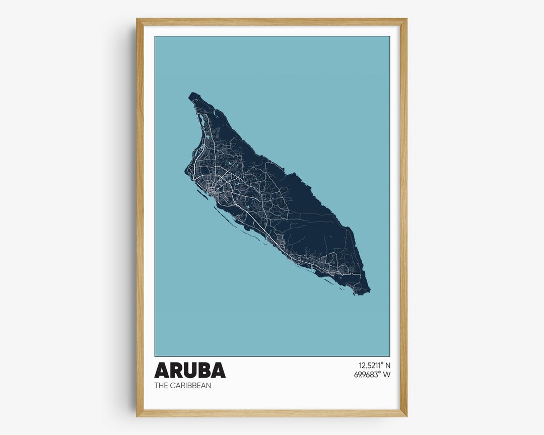 Aruba Map Print, Aruba Wall Art, Caribbean Island Poster - Etsy