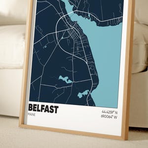 Belfast ME Map Print, Maine Wall Art, Belfast Maine Poster - Etsy