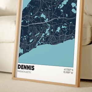 Dennis MA Map Print, Cape Cod Wall Art, Dennis Massachusetts Poster - Etsy
