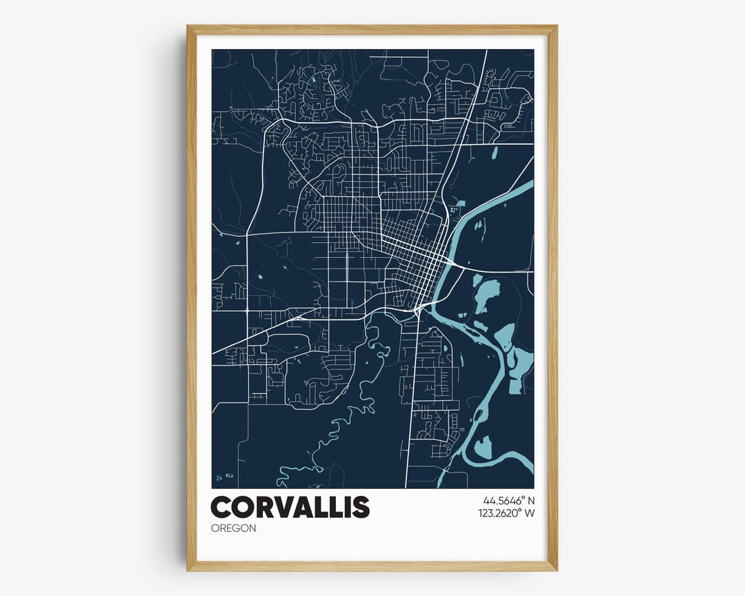 Corvallis Map Print, Oregon Wall Art, Corvallis OR Poster - Etsy