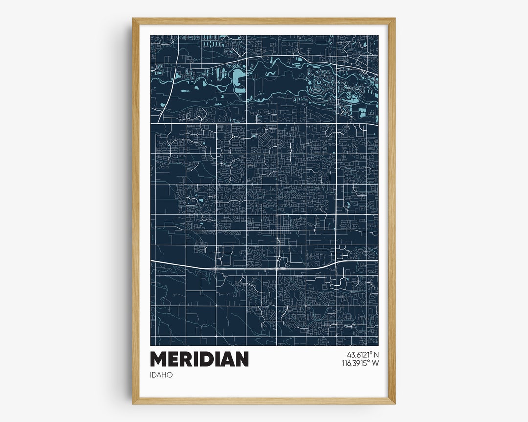 Meridian Idaho Map Print, Idaho Wall Art, Meridian ID Poster - Etsy