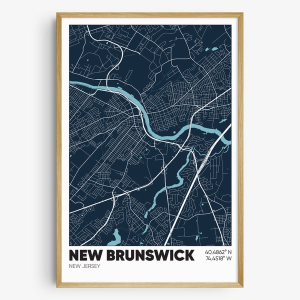 New Brunswick Map - Etsy