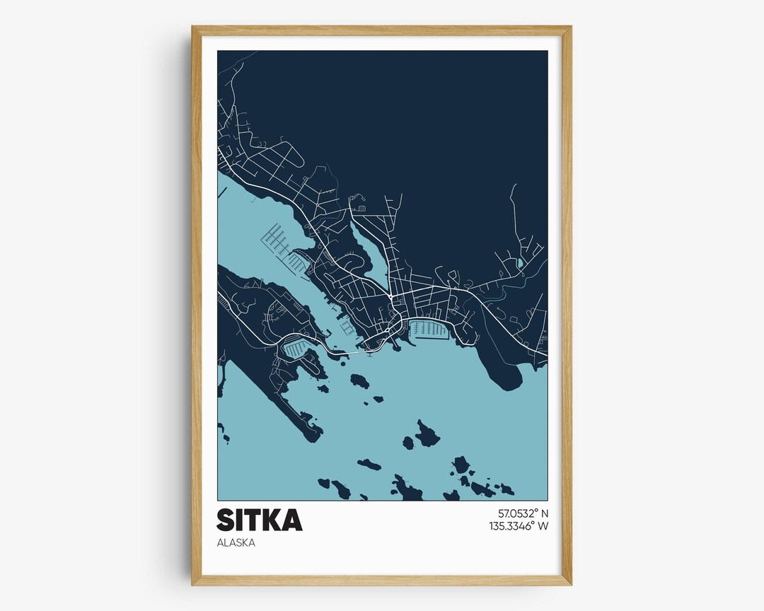 Sitka AK Map Print, Alaska Wall Art, Sitka Alaska Poster - Etsy