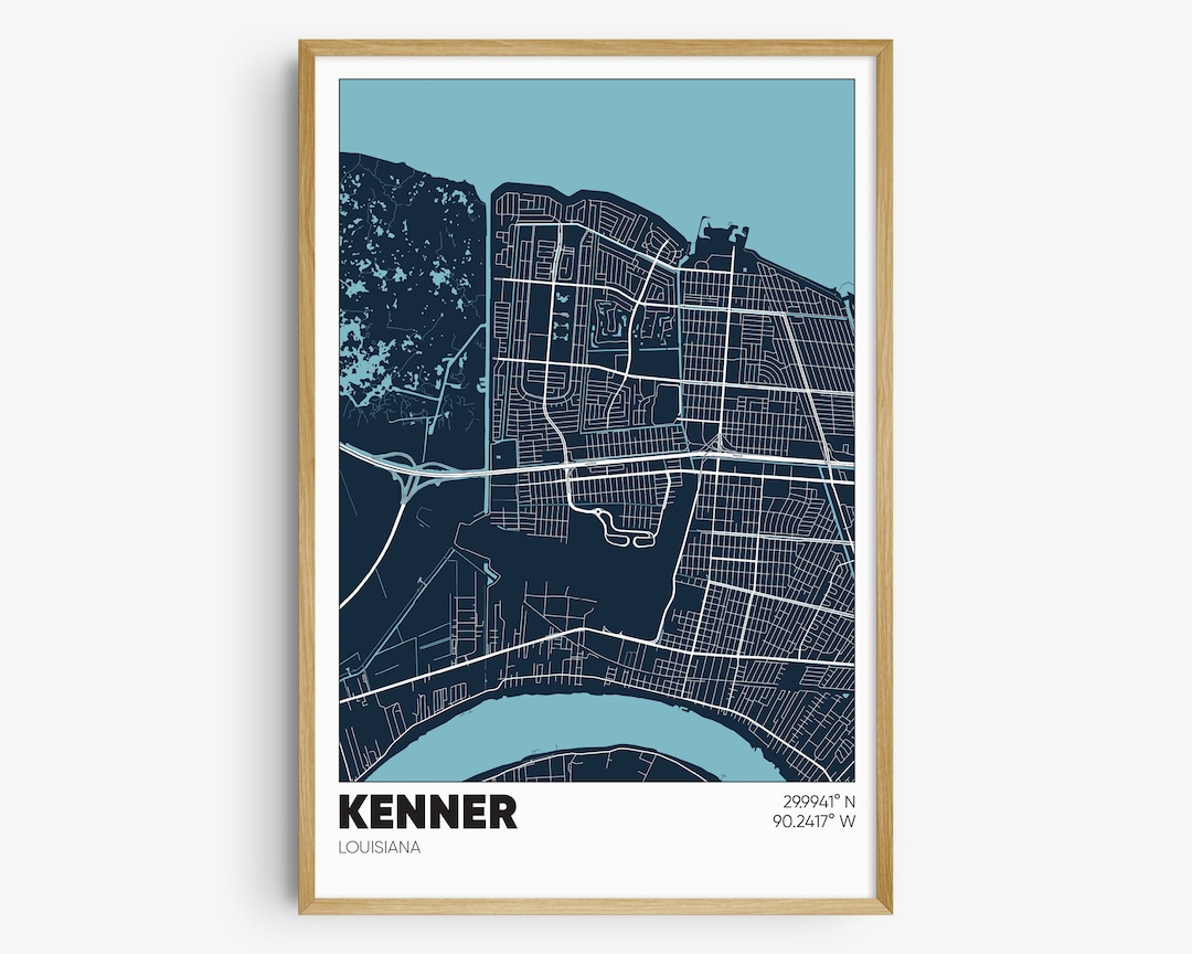 Kenner LA Map Print, Louisiana Wall Art, Kenner Louisiana Poster - Etsy