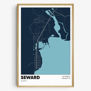 Seward Map Print, Alaska Wall Art, Seward AK Poster - Etsy