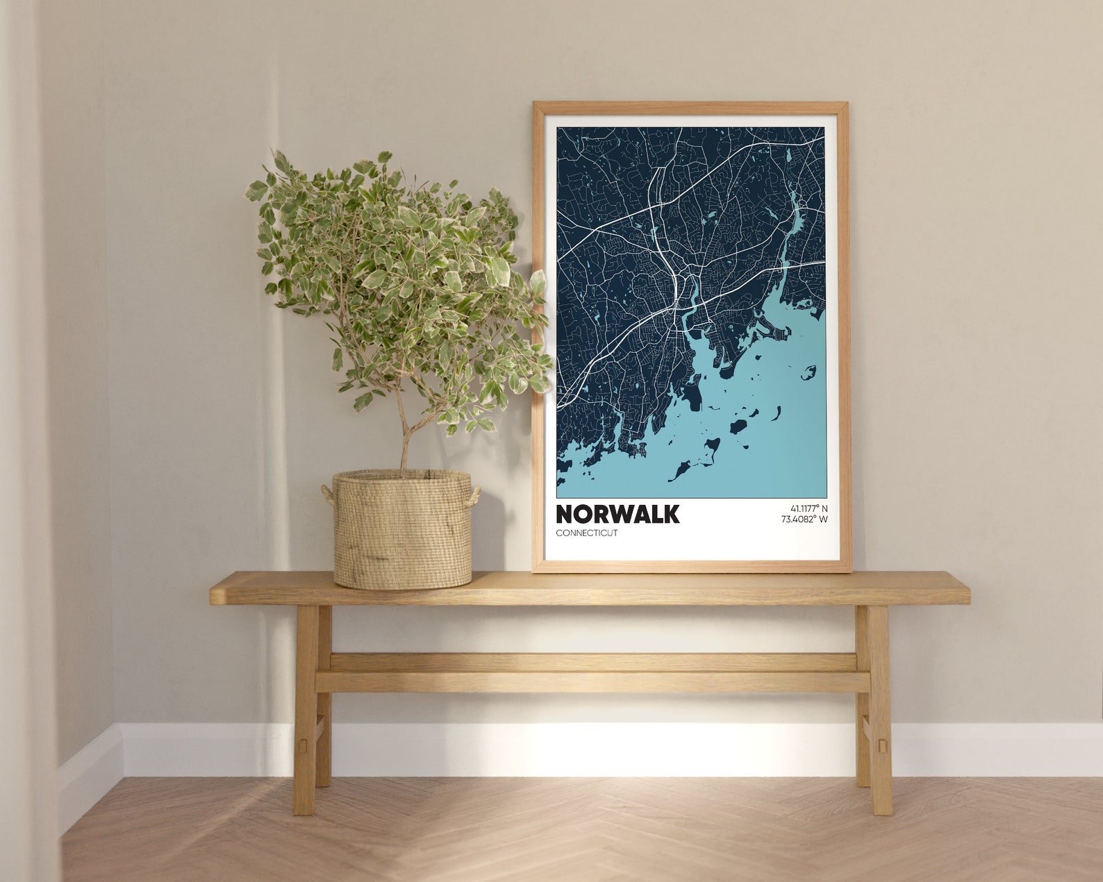 Norwalk Map Print, Connecticut Wall Art, Norwalk CT Poster - Etsy
