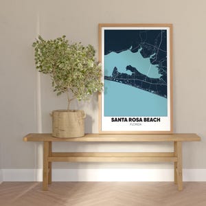 Santa Rosa Beach Map Print, Florida Wall Art, Santa Rosa Beach FL ...