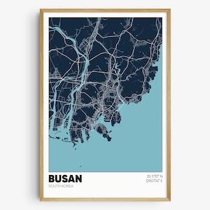 Busan Map Print, South Korea Wall Art, Busan South Korea Poster - Etsy