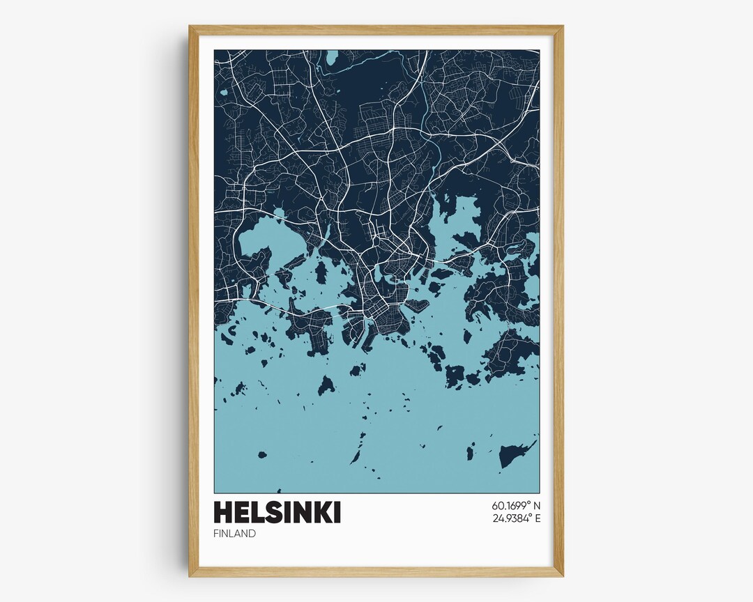 Helsinki Map Print, Finland Wall Art, Helsinki Finland Poster - Etsy