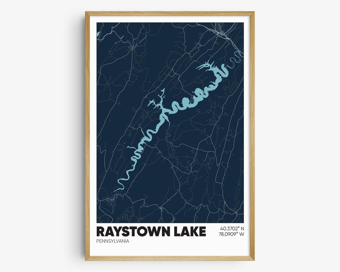 Raystown Lake Map Print, Pennsylvania Wall Art, Raystown Lake PA Poster ...