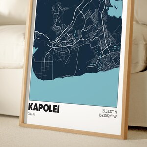 Kapolei HI Map Print, Oahu Wall Art, Kapolei Hawaii Poster - Etsy