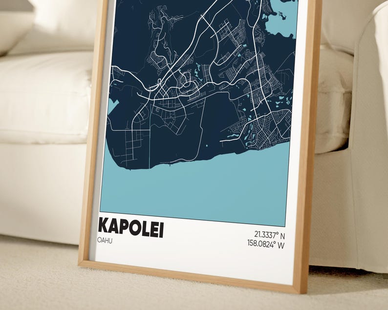 Kapolei HI Map Print, Oahu Wall Art, Kapolei Hawaii Poster - Etsy