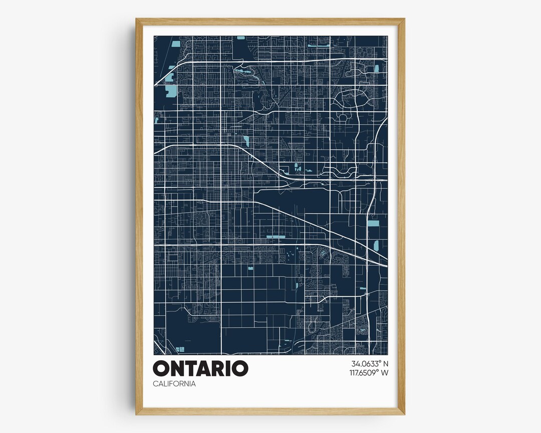 Ontario CA Map Print, California Wall Art, Ontario California Poster - Etsy