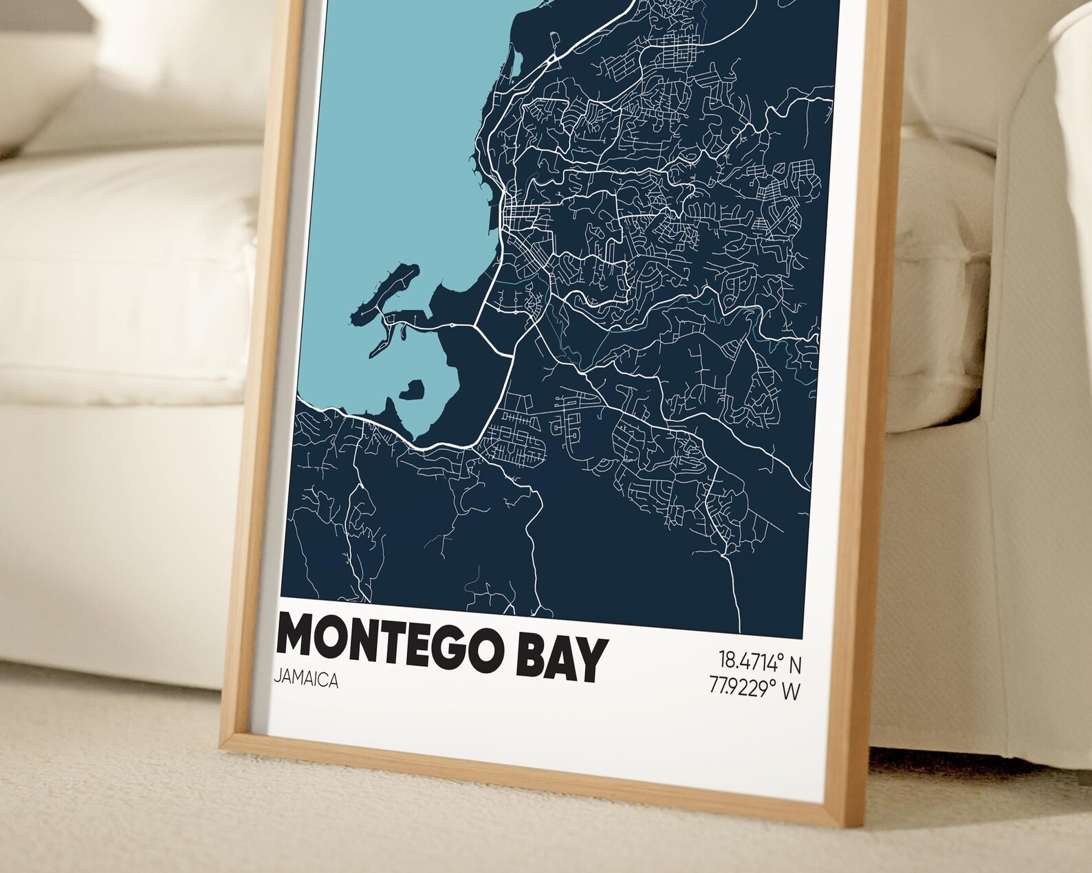 Montego Bay Map Print, Jamaica Wall Art, Montego Bay Jamaica Poster - Etsy
