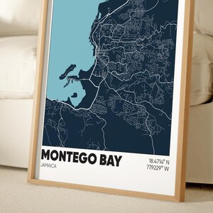 Montego Bay Map Print, Jamaica Wall Art, Montego Bay Jamaica Poster - Etsy