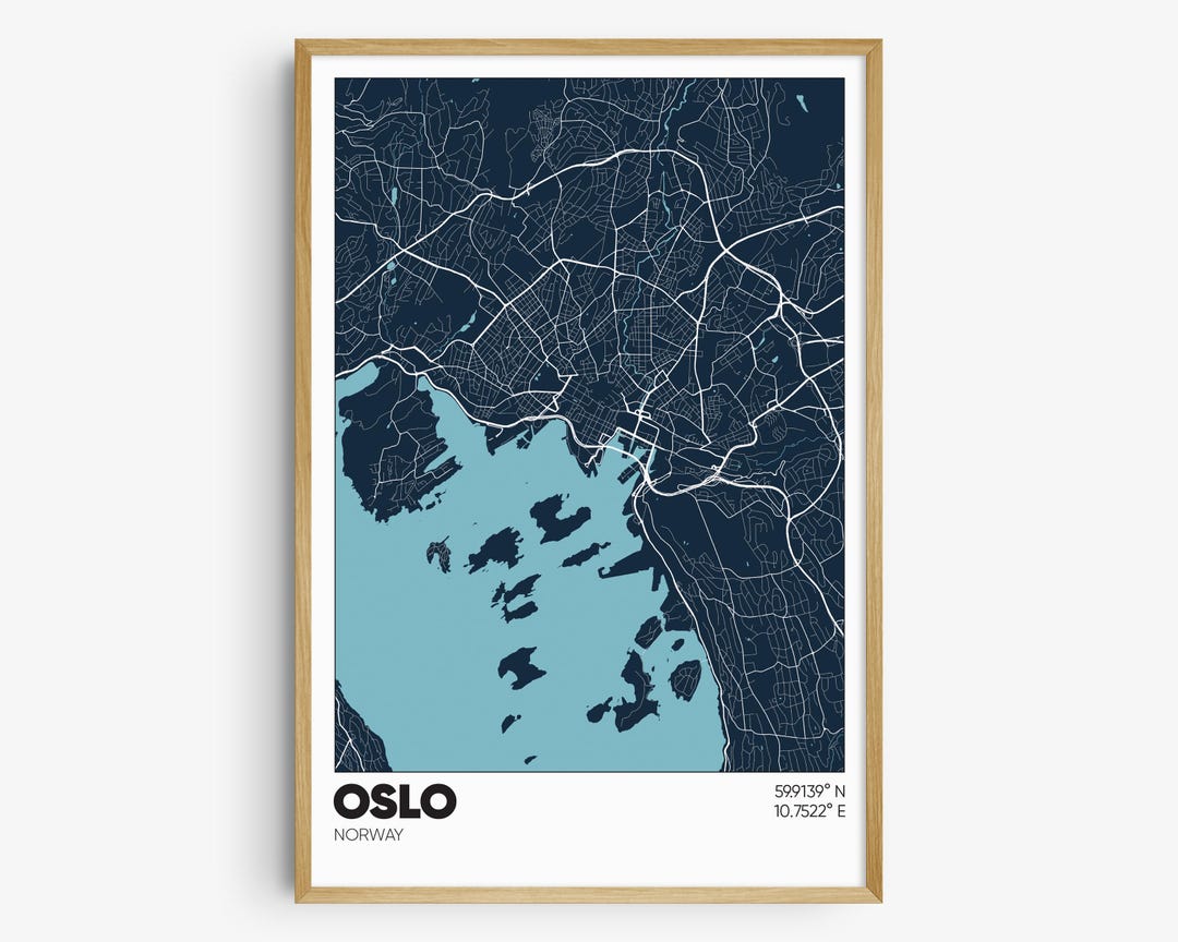 Oslo Map Print, Norway Wall Art, Oslo Norway Poster - Etsy