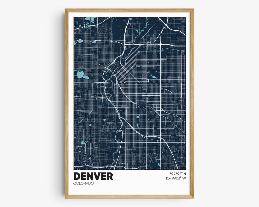 Denver Map Print, Colorado Wall Art, Denver CO Poster - Etsy