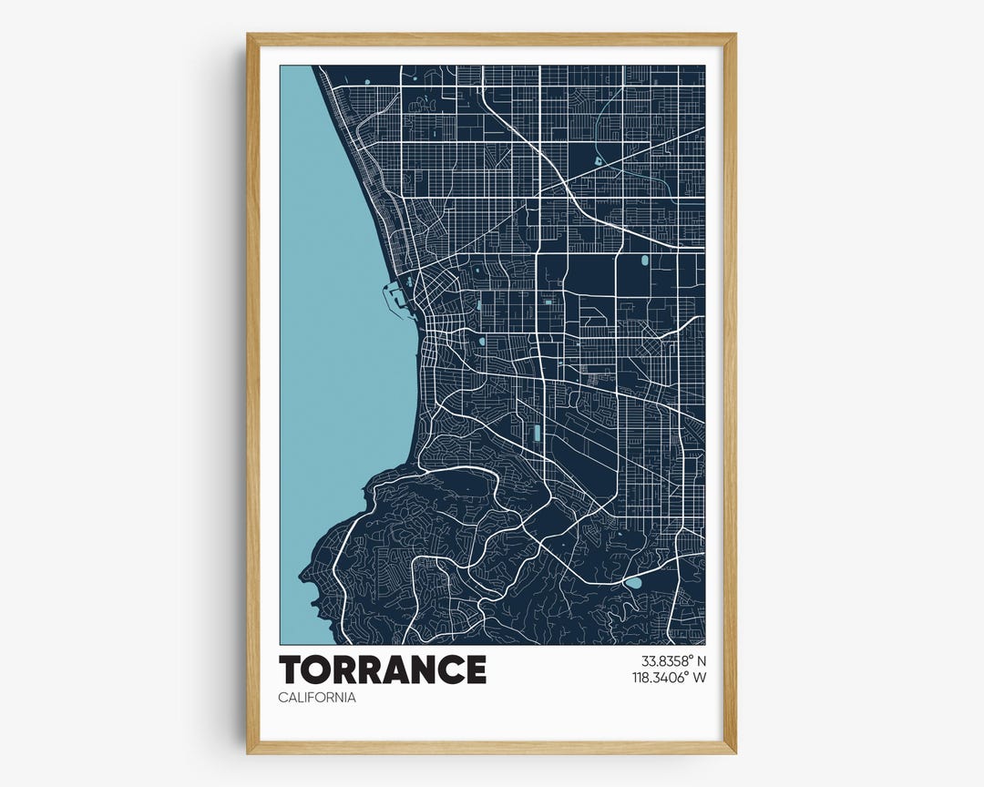Torrance Map Print, California Wall Art, Torrance CA Poster - Etsy