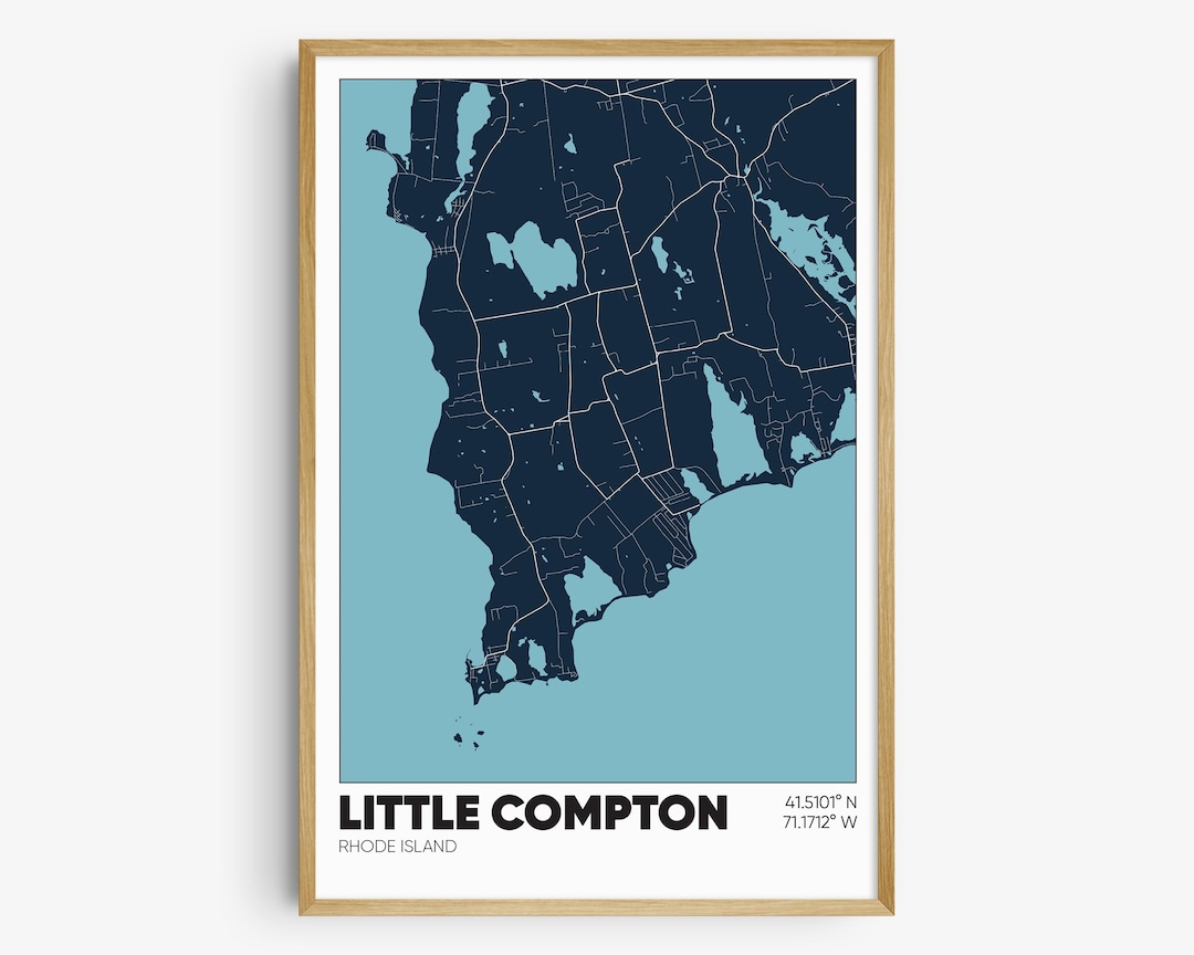 Little Compton Map Print, Rhode Island Wall Art, Little Compton RI ...