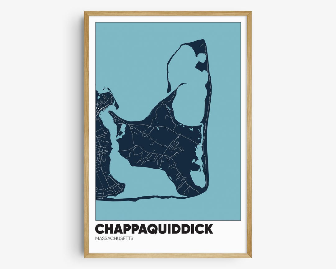 Chappaquiddick Island Map Print, Massachusetts Wall Art, Chappaquiddick ...