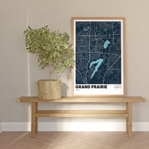 Grand Prairie Map Print, Texas Wall Art, Grand Prairie TX Poster - Etsy