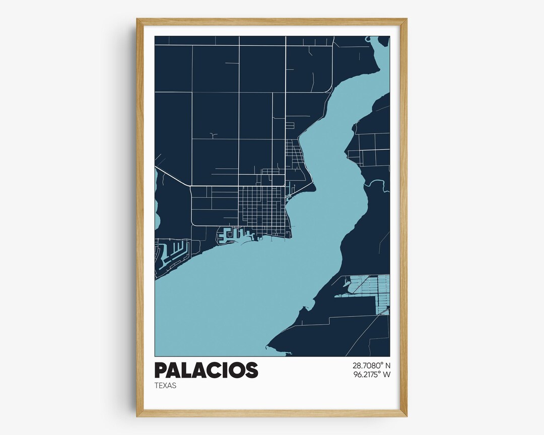 Palacios Map Print, Texas Wall Art, Palacios TX Poster - Etsy