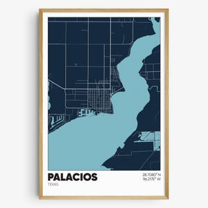 Palacios Map Print, Texas Wall Art, Palacios TX Poster - Etsy