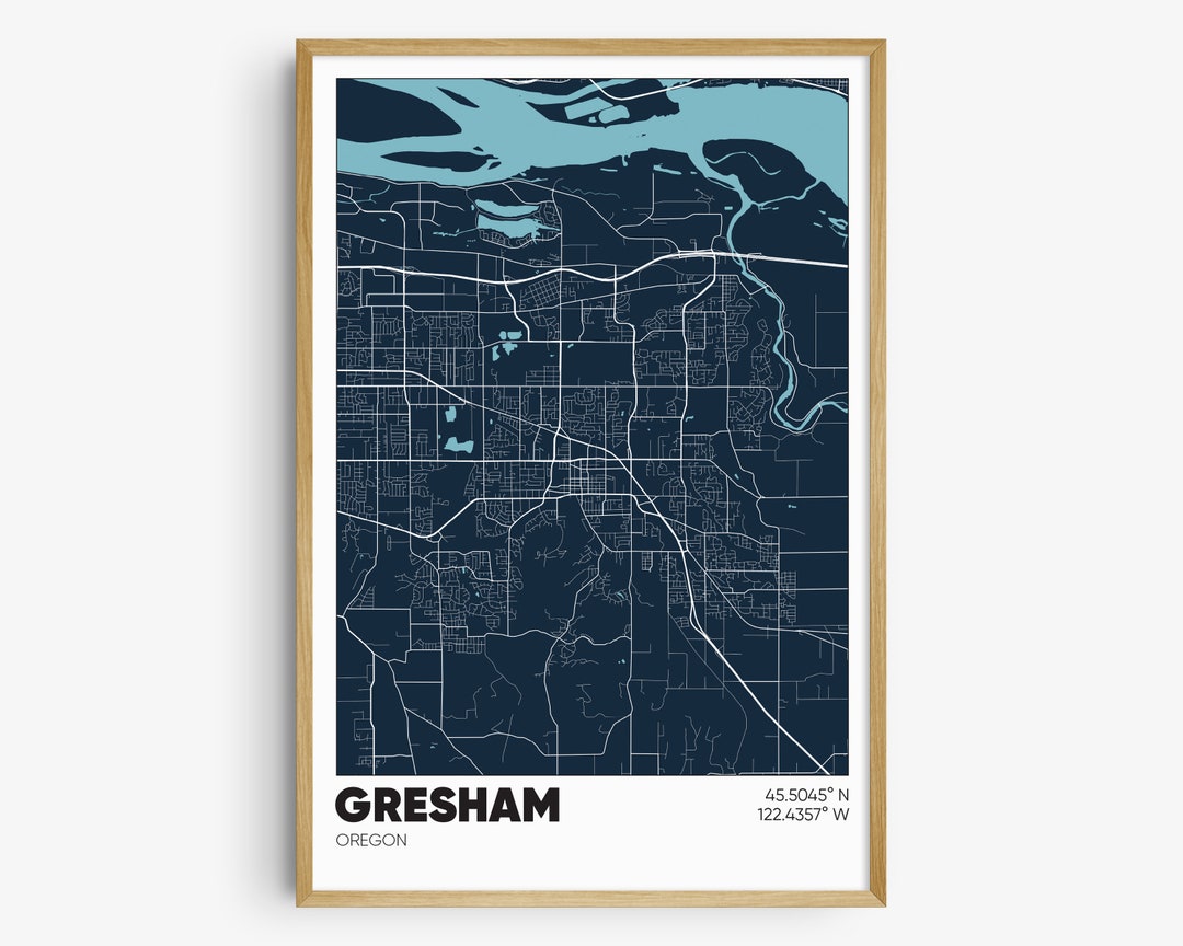 Gresham Map Print, Oregon Wall Art, Gresham OR Poster - Etsy
