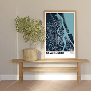 St. Augustine Map Print, Florida Wall Art, St. Augustine FL Poster - Etsy