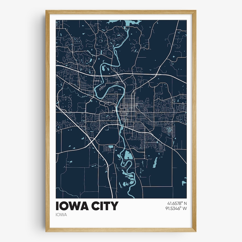 Map of Iowa Poster - Etsy