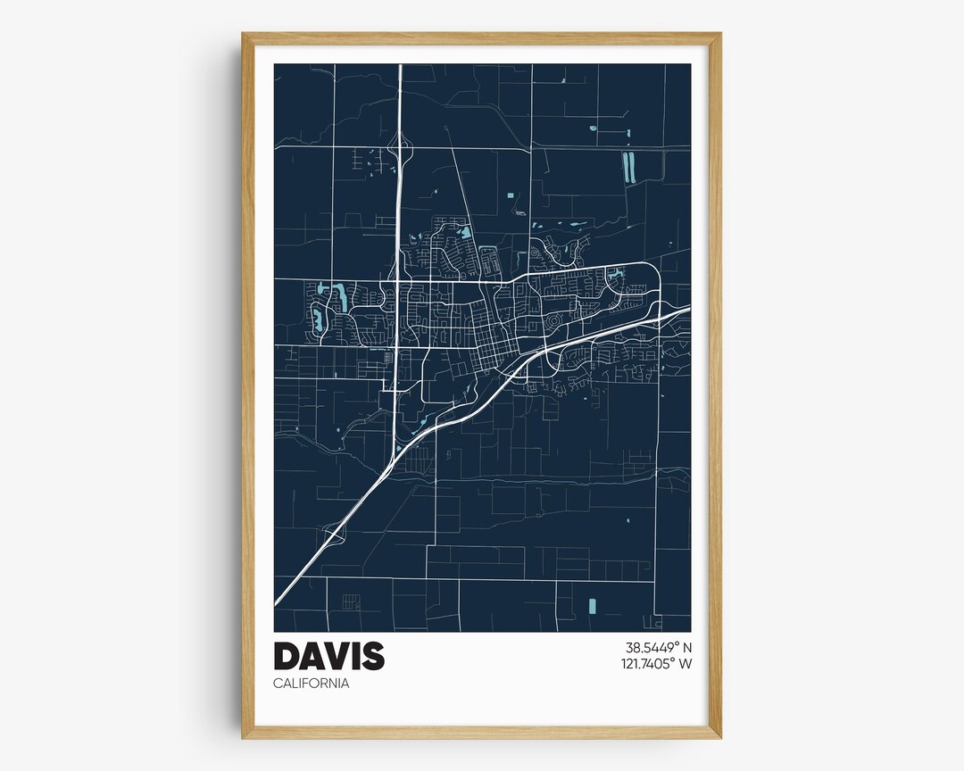 Davis CA Map Print, California Wall Art, Davis California Poster - Etsy
