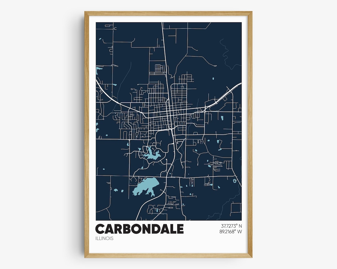 Carbondale Map Print, Illinois Wall Art, Carbondale IL Poster - Etsy