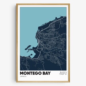Montego Bay Map Print, Jamaica Wall Art, Montego Bay Jamaica Poster - Etsy