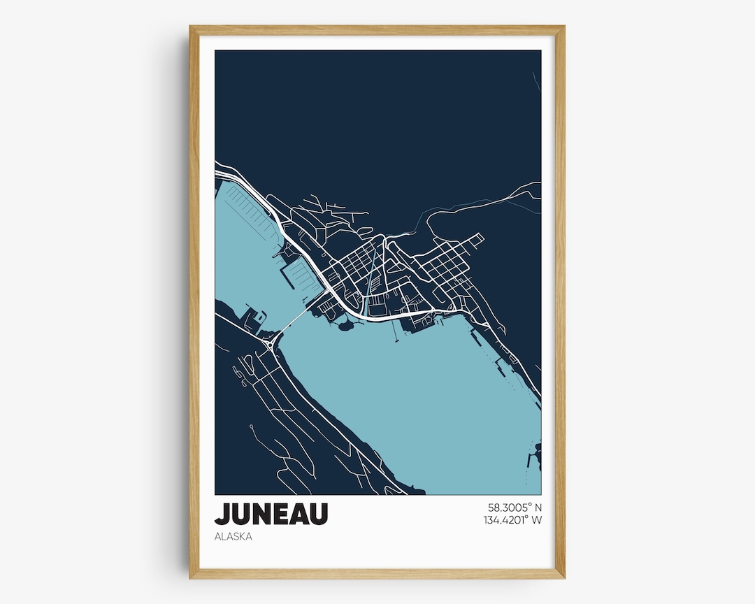 Juneau AK Map Print, Alaska Wall Art, Juneau Alaska Poster - Etsy