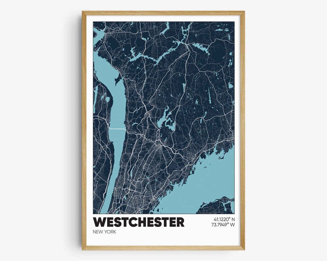 Westchester Map Print, New York Wall Art, Westchester NY Poster - Etsy