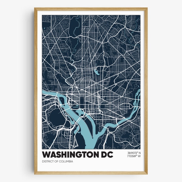 Washington Dc Map - Etsy