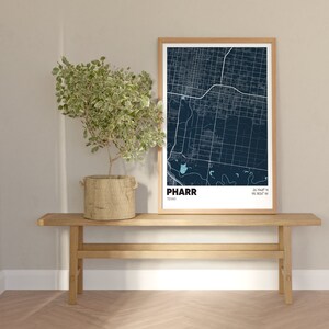 Pharr Map Print, Texas Wall Art, Pharr TX Poster - Etsy